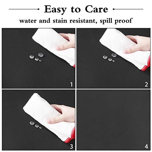 sancua Round Tablecloth - 60 Inch - Water Resistant Spill Proof Washable Polyester Table Cloth Decorative Fabric Table Cover for Dining Table, Buffet Parties and Camping, Black