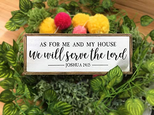 Paris Loft As for Me and My House We Will Serve The Lord Wood Rustic Wall Sign Plaque|Farmhouse Home Decor|Christian Decor|Bible Verse Sign