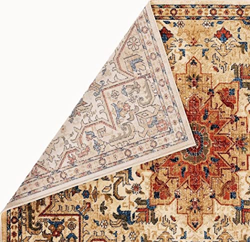 LUXE WEAVERS Geometric Floral 2527 Ivory 8x10 Traditional Southwestern Area Rug