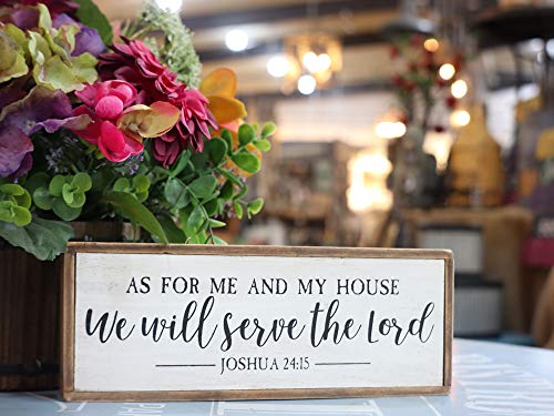 Paris Loft As for Me and My House We Will Serve The Lord Wood Rustic Wall Sign Plaque|Farmhouse Home Decor|Christian Decor|Bible Verse Sign