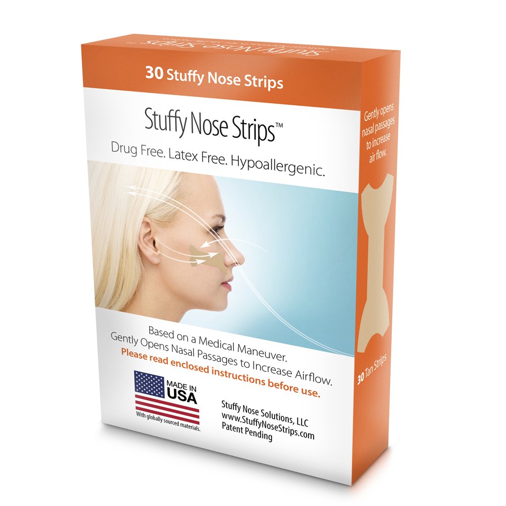 Nasal Strips - Stuffy Nose Strips - GO ON CHEEKS NOT OVER NOSES! INSTANT RELIEF For Allergies, Colds, Flu, Sinus Issues and Snoring. PULLs Open Airways by Over 61% vs 30% for Nose Strips! 30 Ct