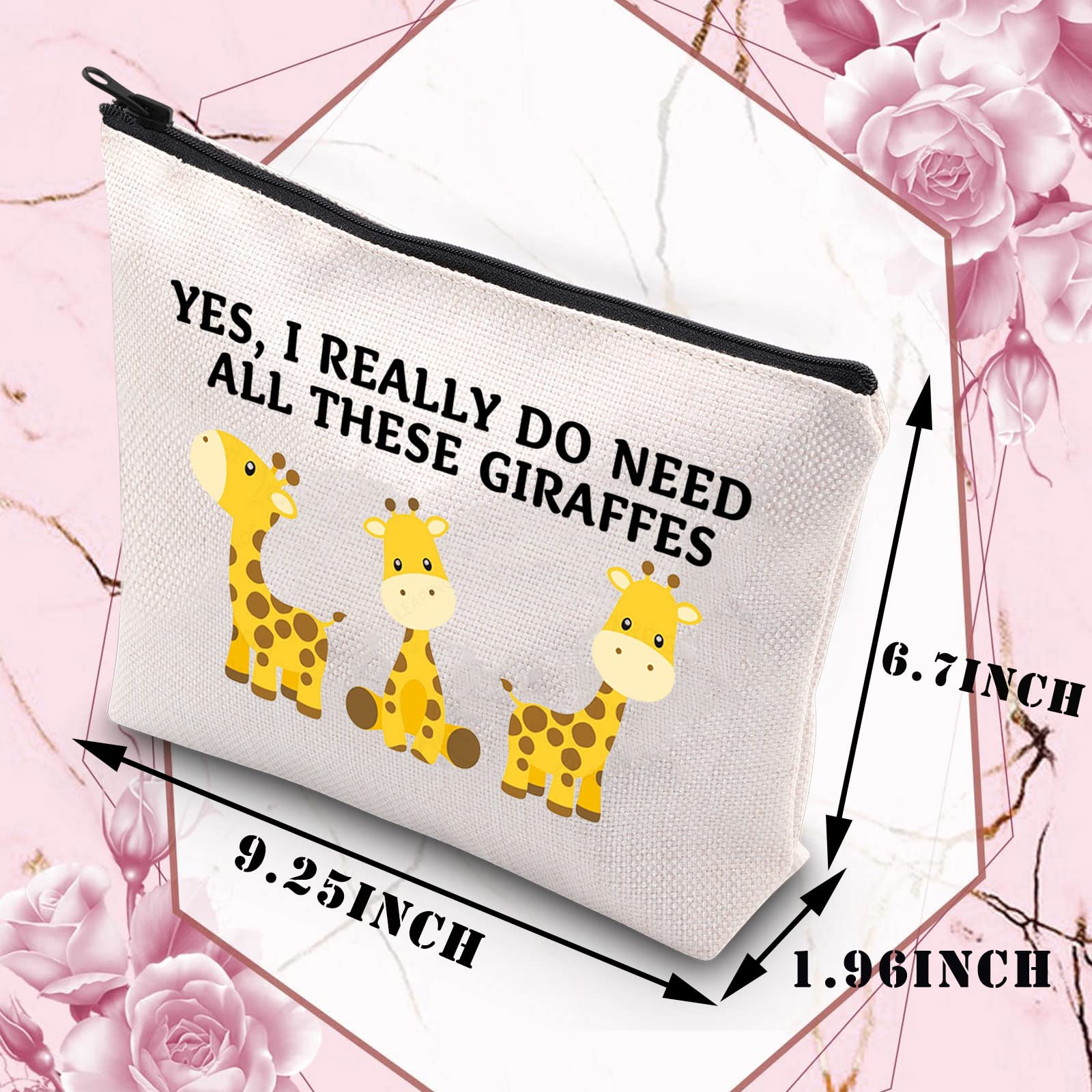 BDPWSS Giraffe Gifts For Giraffe Lovers Giraffe Makeup Bag Yes i Really Do All Need These Giraffes African Animal Lover Gifts (Do need all giraffes)