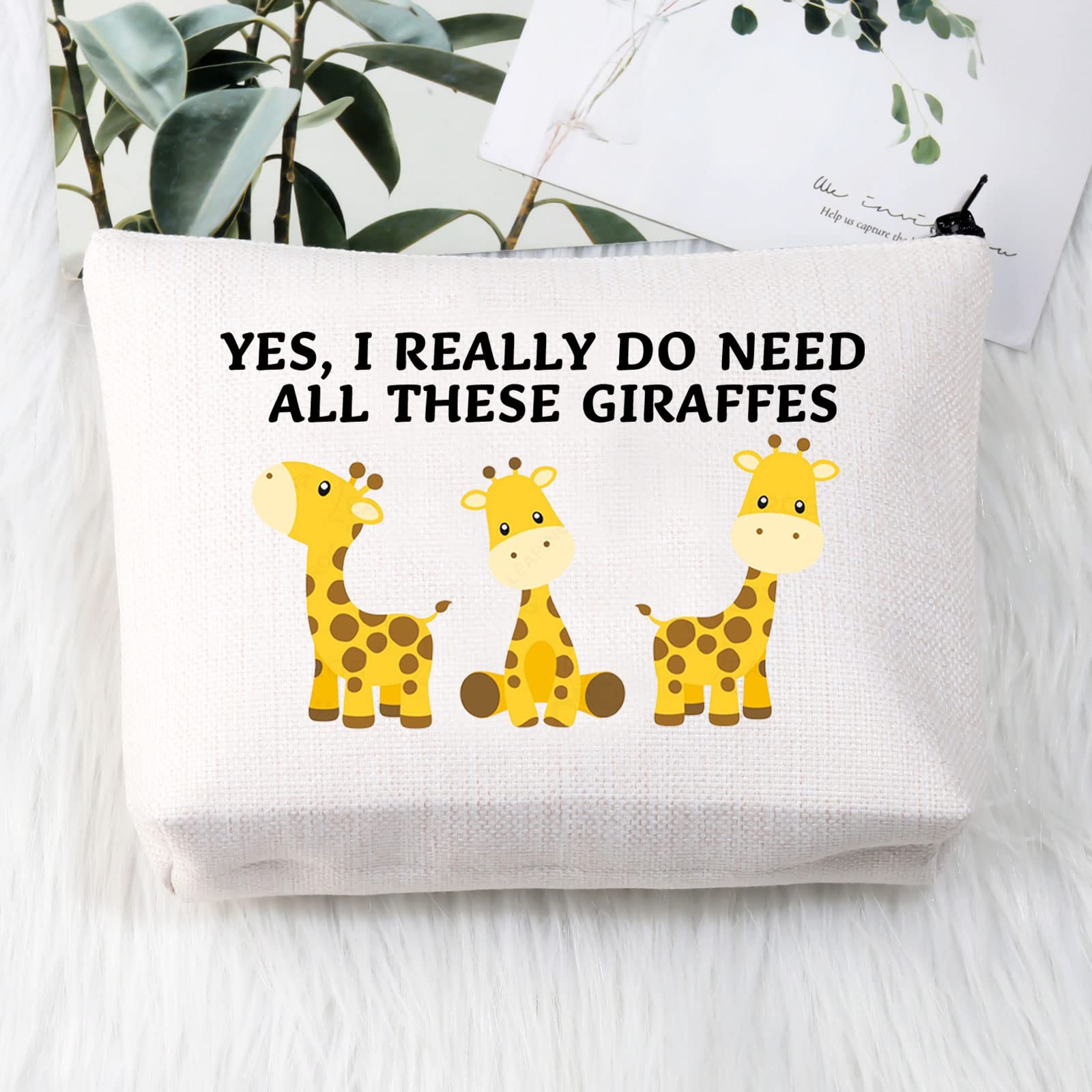 BDPWSS Giraffe Gifts For Giraffe Lovers Giraffe Makeup Bag Yes i Really Do All Need These Giraffes African Animal Lover Gifts (Do need all giraffes)