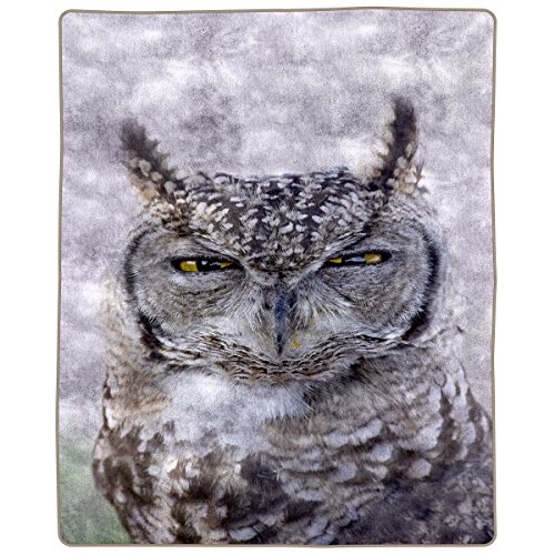 Lavish Home White Owl Blanket β 80x92-inch Printed Fuzzy Animal Blanket - Plush Thick 8lb Faux Mink Queen Throw Blanket for Couch, Sofa, or Bed