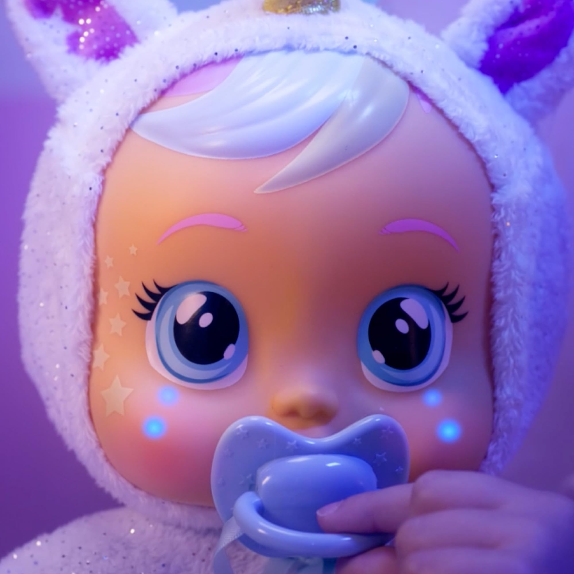 Cry Babies Goodnight Dreamy - Sleepy Time Baby Doll with LED Lights, for Girls and Boys Ages 18M and Up, Multicolor