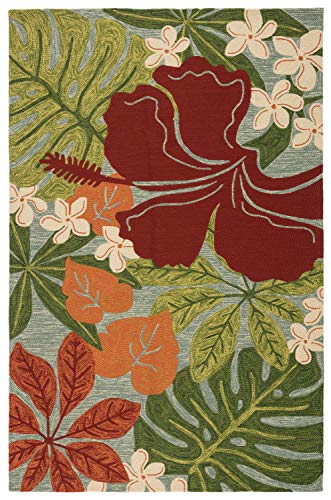 Jaipur Living Luau 8'10" x 11'9" Indoor and Outdoor Floral Area Rug, Multicolor/Blue