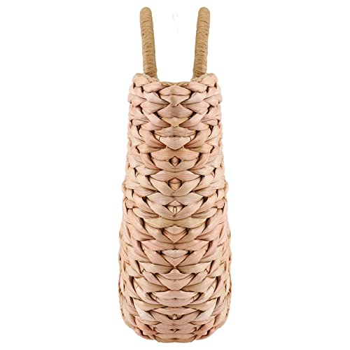 Summer Rattan Bag for Women Straw Hand-woven Top-handle Handbag Beach Sea Straw Rattan Tote Clutch Bags (Khaki)