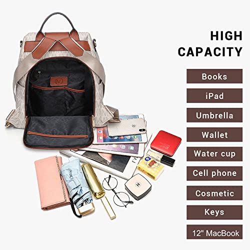 MKP COLLECTION Women Fashion Backpack Purse Multi Pockets Anti-Theft Rucksack Travel School Shoulder Bag Handbag Set 2pcs