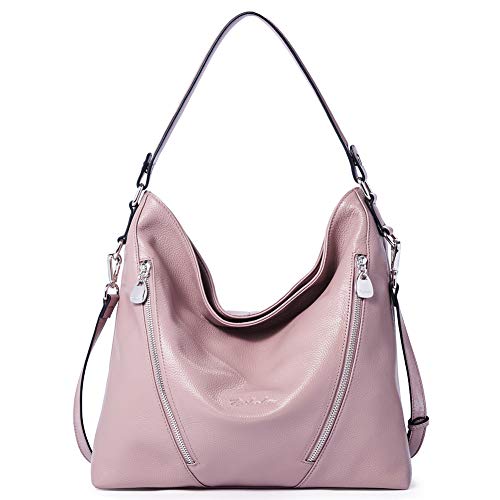 BOSTANTEN Women Leather Handbag Designer Ladies Hobo Purses Shoulder Bags Pink