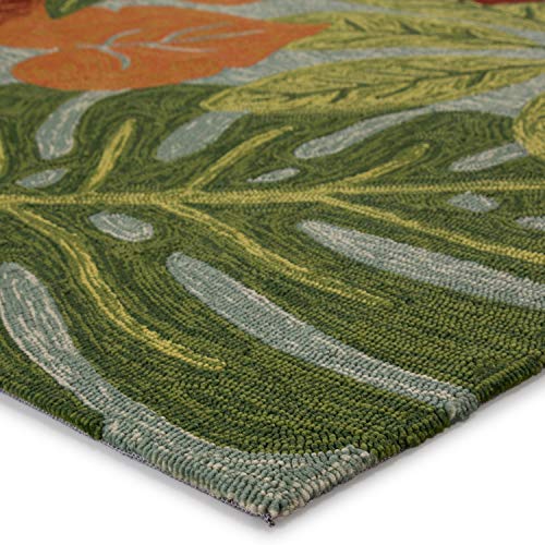 Jaipur Living Luau 8'10" x 11'9" Indoor and Outdoor Floral Area Rug, Multicolor/Blue
