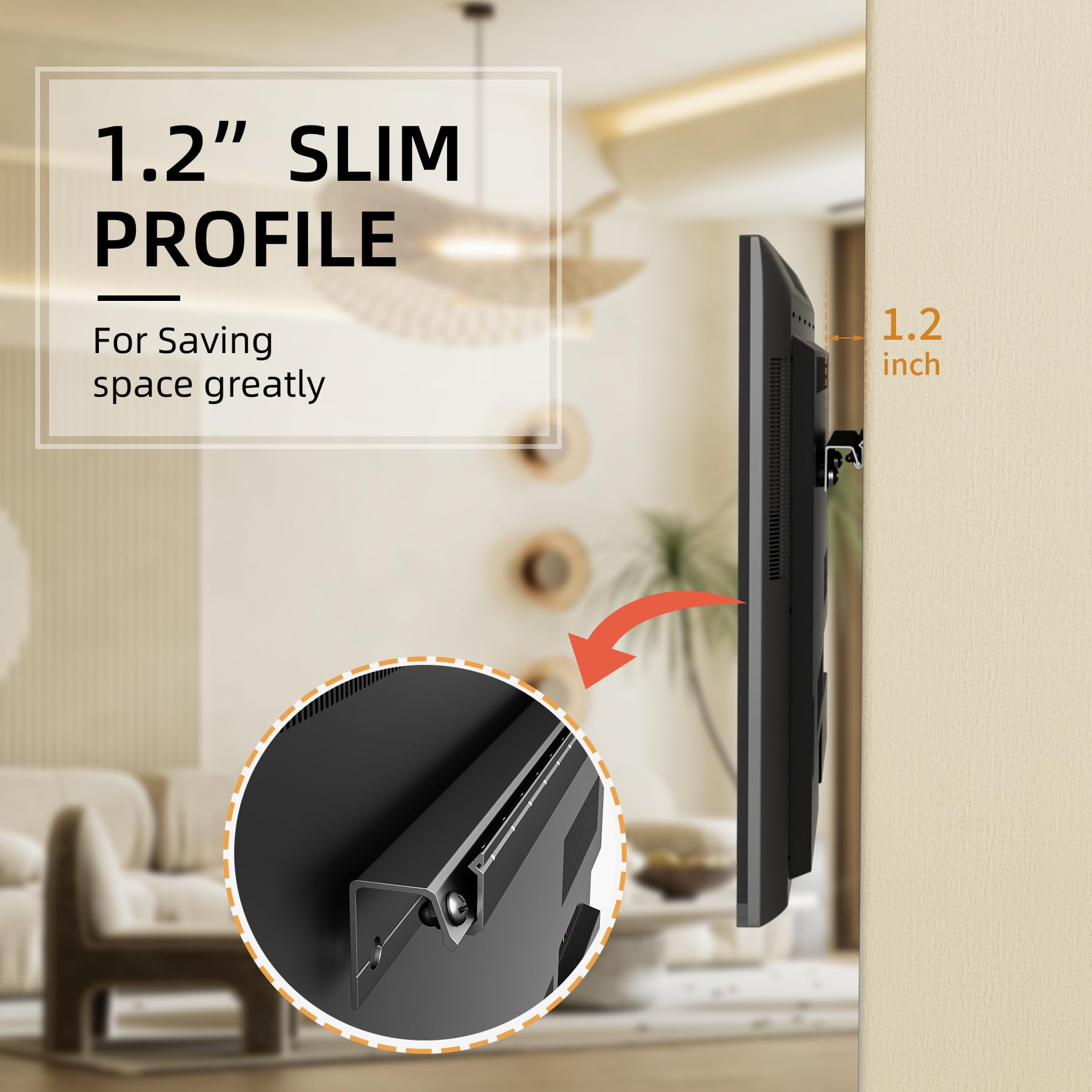KAMIWI Stud Free TV Mount, No Stud TVs Wall Mount for 32-75 Inch TVs, Heavy Duty Drywall TV Bracket Max Vesa 600x400mm, Max Load Capacity 150 Lbs, Easy to Install