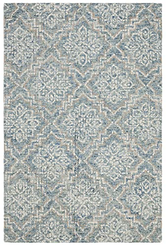 SAFAVIEH Abstract Collection 3' x 5' Blue/Grey ABT201A Handmade Premium Wool Area Rug