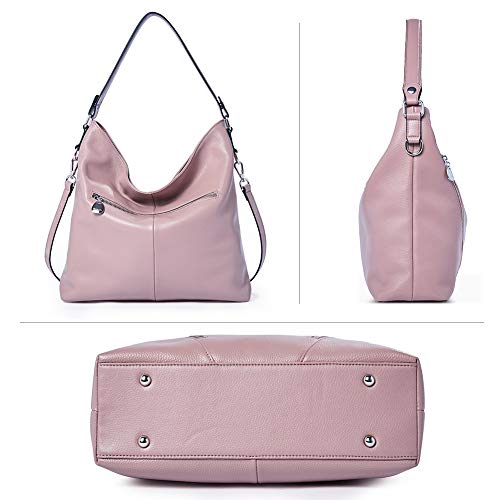 BOSTANTEN Women Leather Handbag Designer Ladies Hobo Purses Shoulder Bags Pink