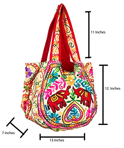 TribeAzure Elephant Tote Embroidered Mirror Shoulder Bag Top Handle Satchel Summer Beach Casual Fashion