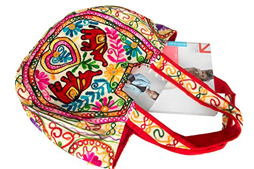 TribeAzure Elephant Tote Embroidered Mirror Shoulder Bag Top Handle Satchel Summer Beach Casual Fashion