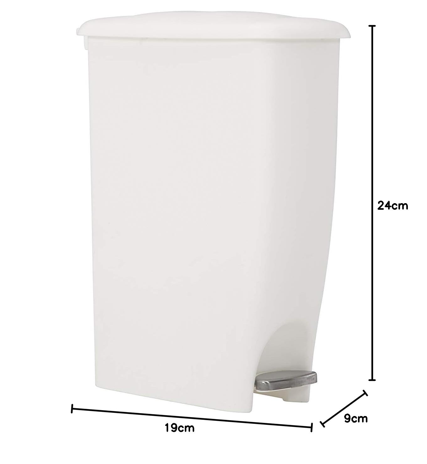 Rubbermaid Step On Lid Slim Trash Can for Home, Kitchen, and Laundry Room Garbage, 11.3 Gallon, White