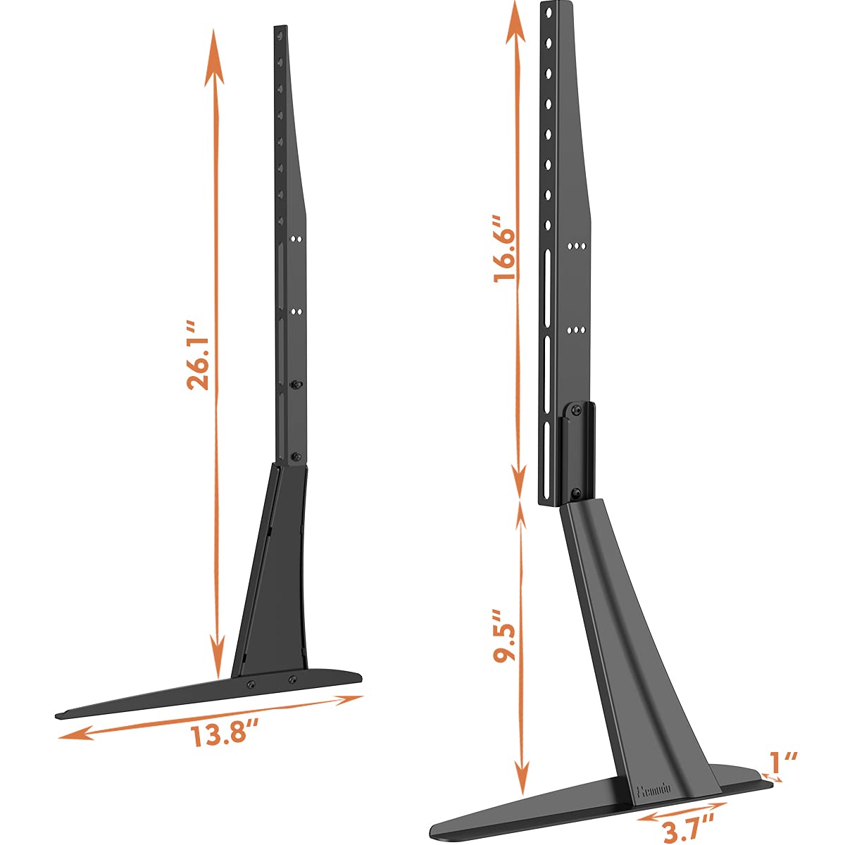 Hemudu Universal Table Top TV Stand Base TV Legs with Height Adjustment fits Most 27-55 Inch LCD LED Flat Screen TVs, Max VESA 800x400 mm, TV Feet Mount Holds up to 125 lbs, Black