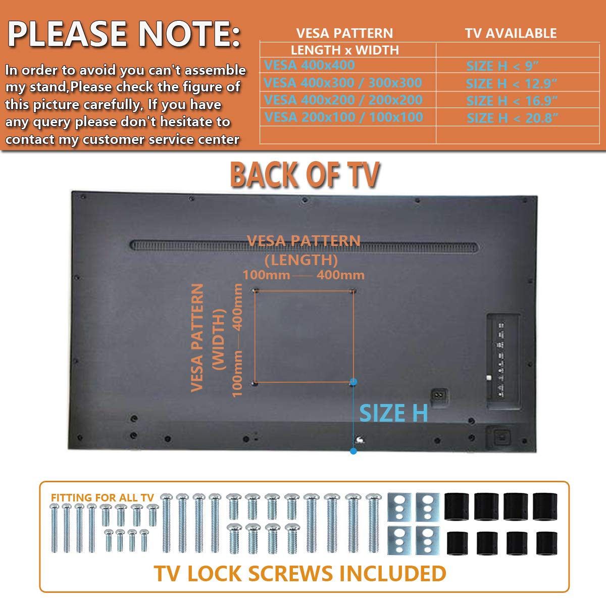 Hemudu Universal Table Top TV Stand Base TV Legs with Height Adjustment fits Most 27-55 Inch LCD LED Flat Screen TVs, Max VESA 800x400 mm, TV Feet Mount Holds up to 125 lbs, Black