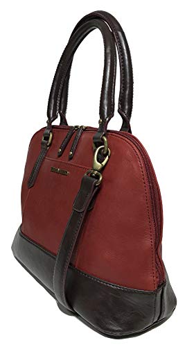 Tignanello Bleecker St. Accordian Satchel, Rouge/Brown