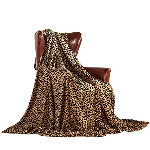 MERRYLIFE Leopard Throw Blanket Decorative Fleece Throw | Ultra-Plush Colorful Oversized | Couch Blanket Travel Lap | Queen Size(90" 90",Cheetah)