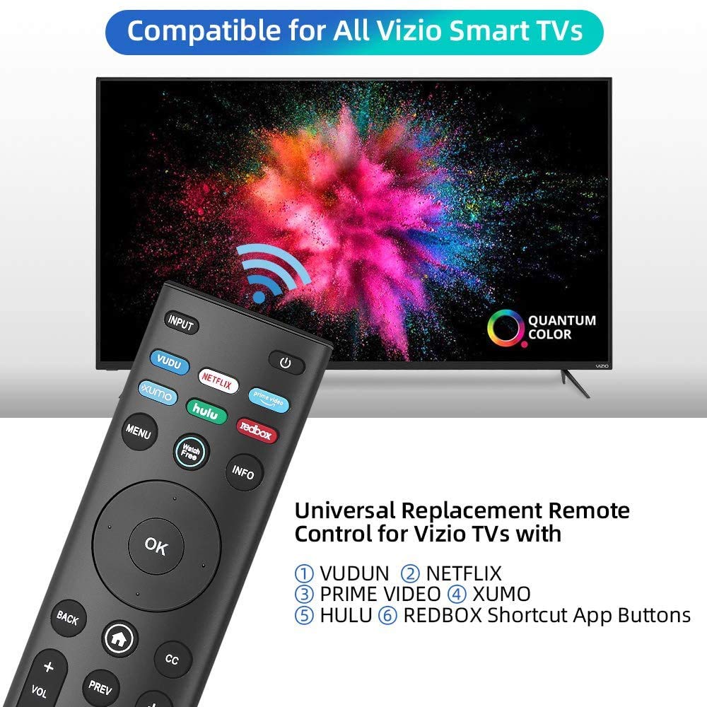 【Pack of 2】 Replacement Remote for Vizio Smart TV, Compatible with All Vizio TVs D-Series E-Series M-Series V-Series P-Series SmartCast HD 4K VIZIO Smart TVs