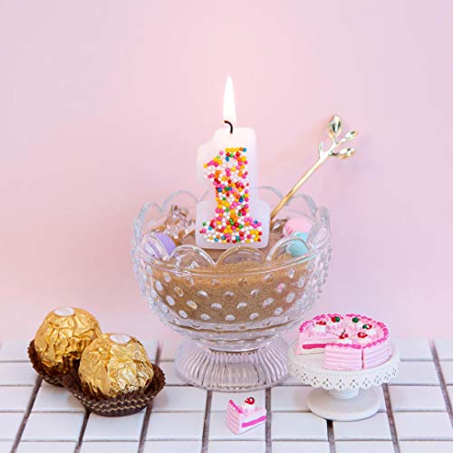 Sweety Colorful Candy Number Cake Topper Candle for Brithday Party Baby Shower and Wedding Party Supplies Favor (Three)