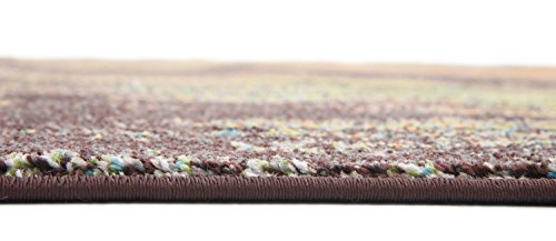 Unique Loom Jardin Collection Colorful, Vibrant, Abstract Watercolor Area Rug, Square 8' 0" x 8' 0", Multi/Beige