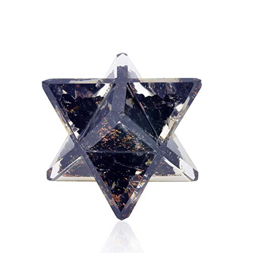 Orgonite Crystal Black Tourmaline Merkaba | Negative Aura Protection Meditation Energy Generator for Balancing Chakras