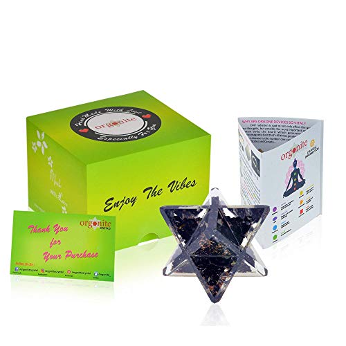 Orgonite Crystal Black Tourmaline Merkaba | Negative Aura Protection Meditation Energy Generator for Balancing Chakras