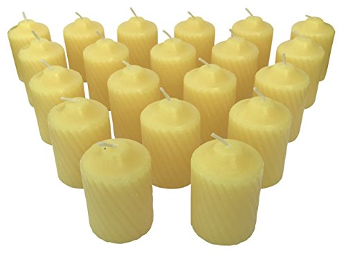 General Wax 15 Hour Scented Votive Candles 20 Candles Per Box with Texured Finish (Yellow Lemon Scent)