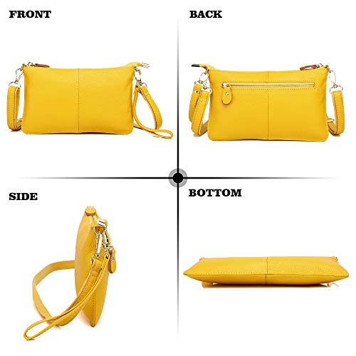 ASDSSRY Women Genuine Leather Wristlet Clutch Wallet Purses Ladies Small Crossbody Shoulder Bag For Party Wedding