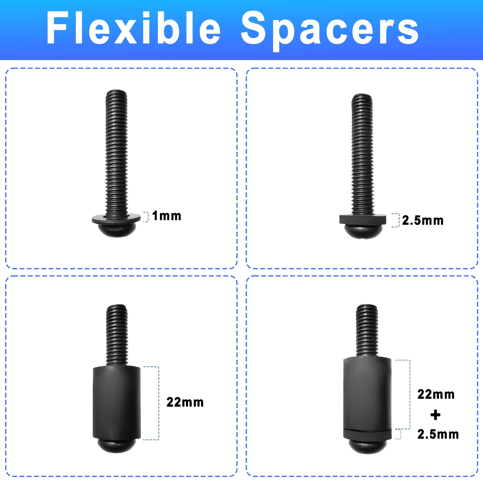 Universal TV Mount Kit for Onn, Sony, Westinghouse, Philips, Toshiba, Insignia - Includes M4, M5, M6, M8 TV Mounting Screws, Washers & Remote Holder