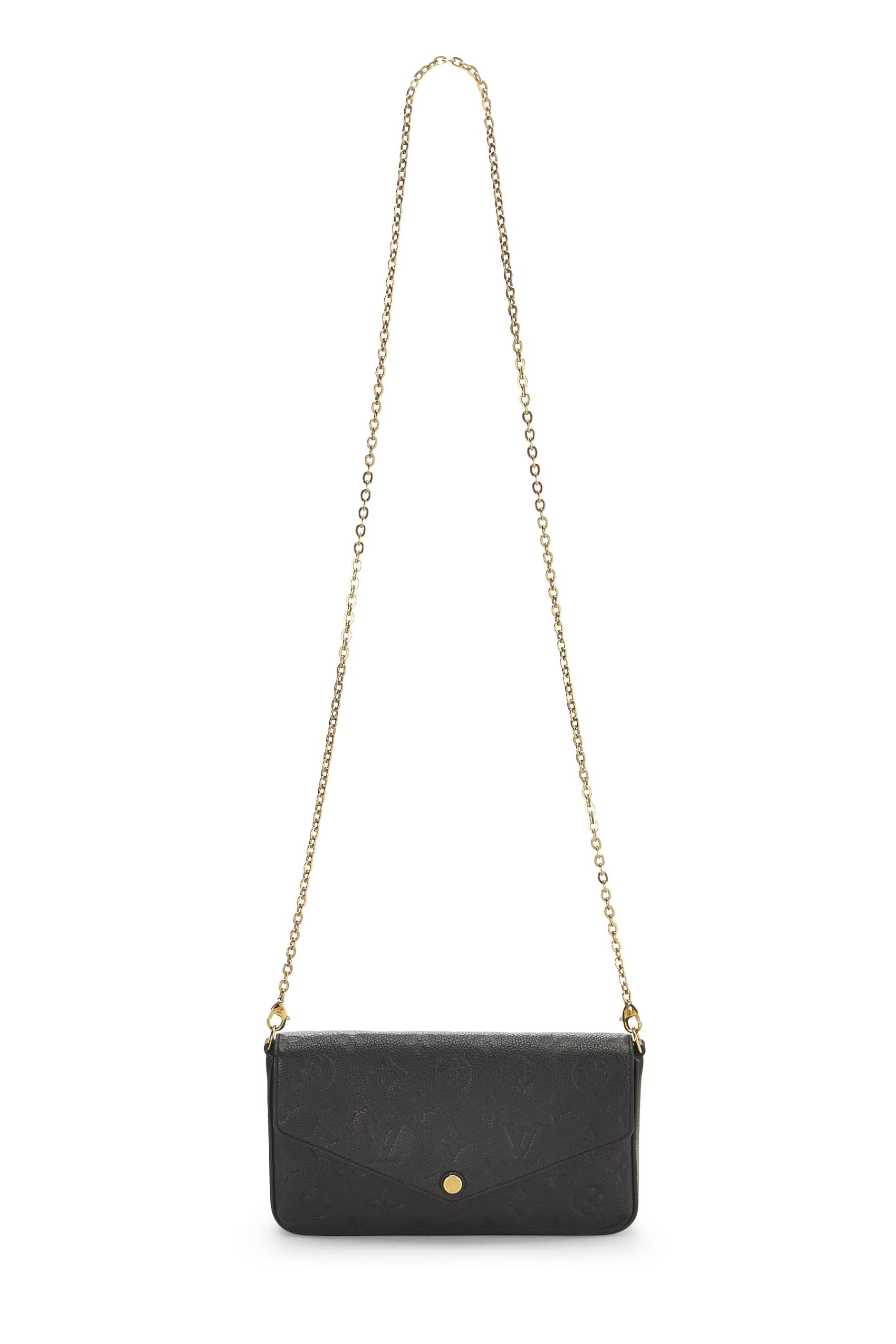 Louis Vuitton, Pre-Loved Black Monogram Empreinte Pochette Felicie, Black