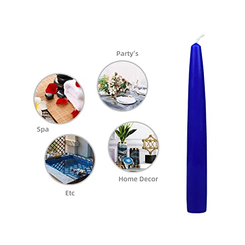 Zest Candle 12-Piece Taper Candles, 6-Inch, Royal Blue