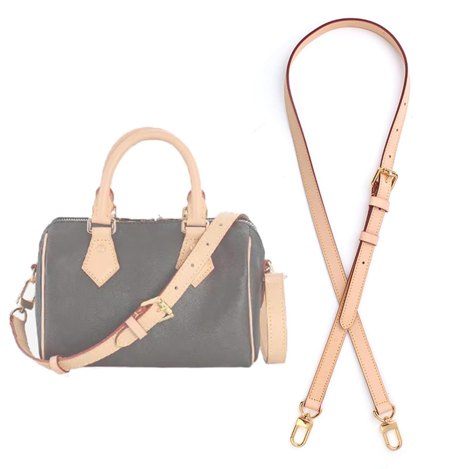 jiesinlov Vachetta Leather Replacement Crossbody Bags Strap Adjustable Shoulder Strap for Speedy 20 25 (0.70Width Adjustable 39.4-47.2Length)