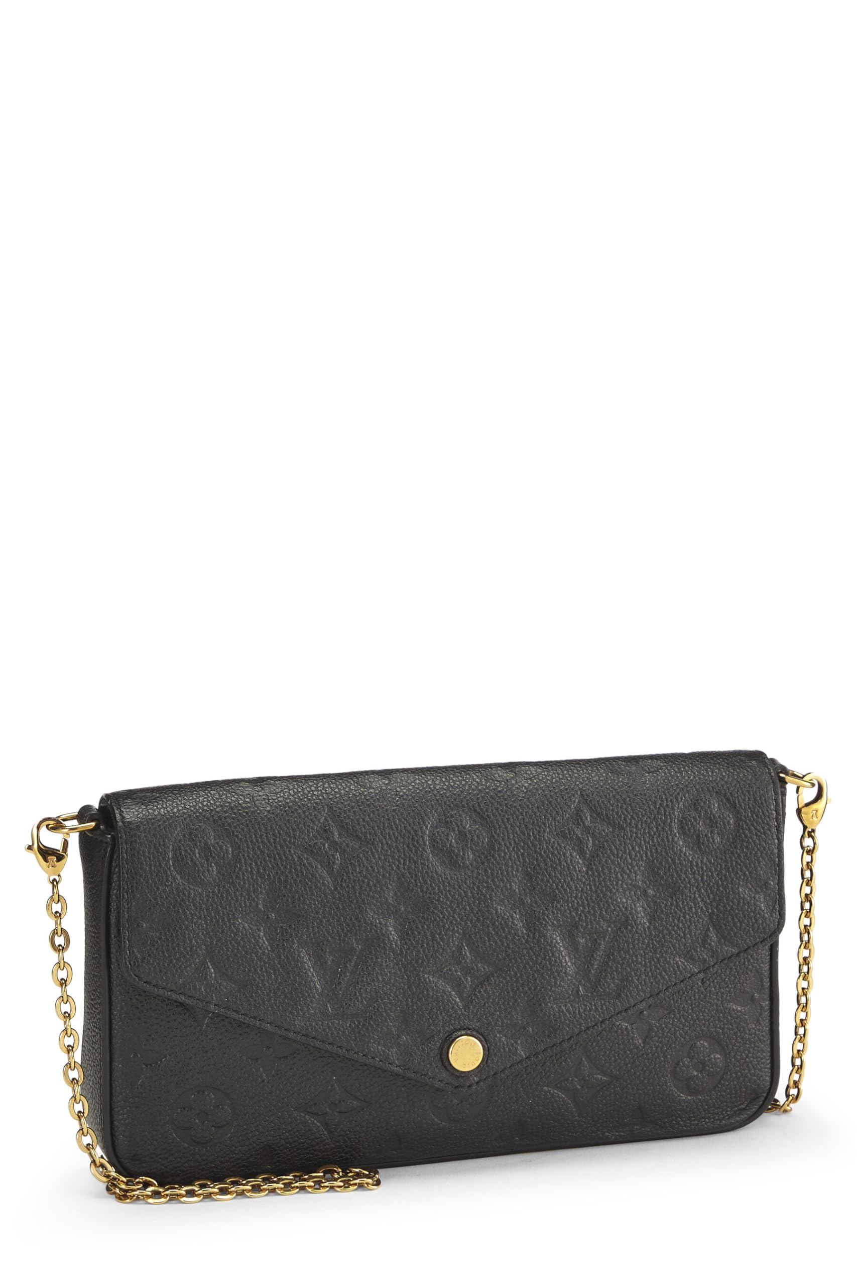 Louis Vuitton, Pre-Loved Black Monogram Empreinte Pochette Felicie, Black