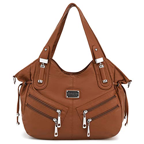 Scarleton Purses for Women, Top Handle Hobo Tote Bag, Faux Leather Satchel Shoulder Bag Large, H147604A - Brown
