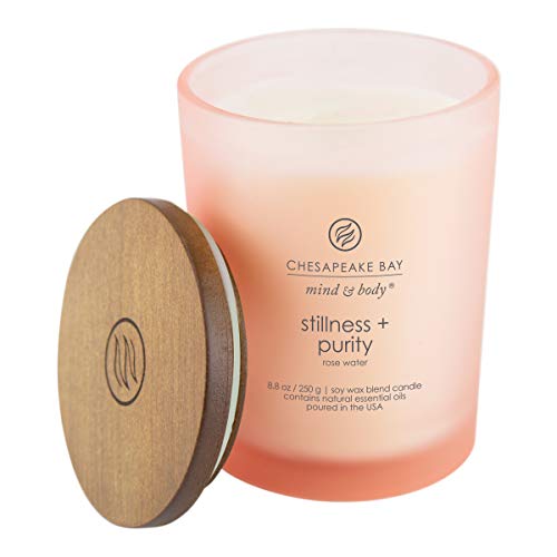 Chesapeake Bay Candle Scented Candles, Serenity + Calm (Lavender Thyme) & Stillness + Purity (Rose Water), Medium (2-Pack), 2 Count