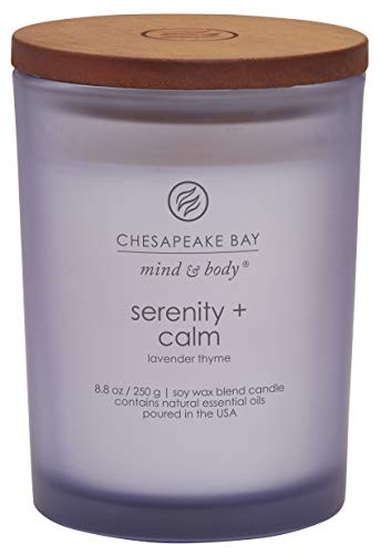 Chesapeake Bay Candle Scented Candles, Serenity + Calm (Lavender Thyme) & Stillness + Purity (Rose Water), Medium (2-Pack), 2 Count
