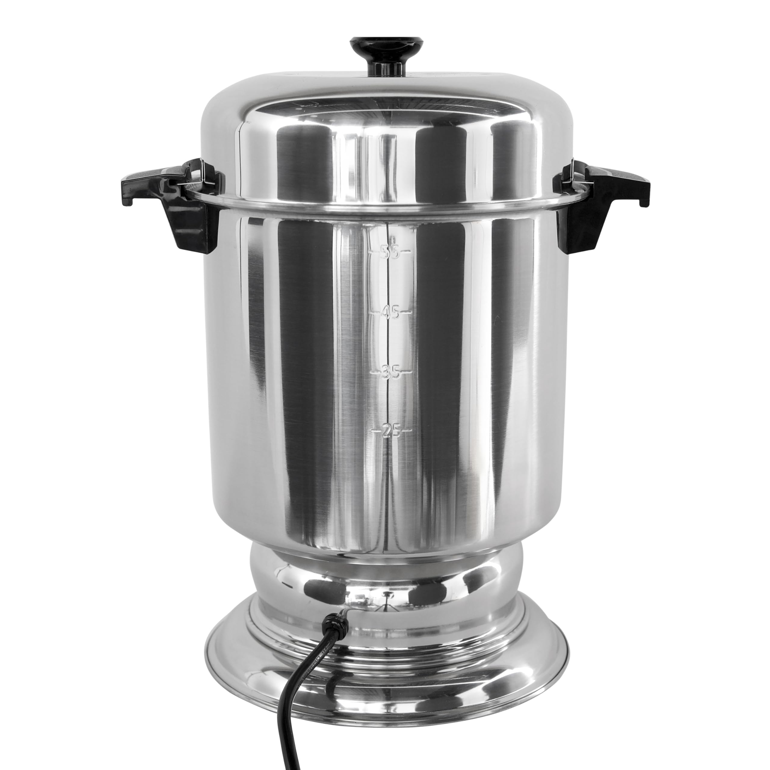 West Bend 13550 Coffee Urn Commercial Polished Stainless Steel Features Automatic Temperature Control Large Capacity with Fast Brewing and Easy Clean Up, 55-Cup, Silver