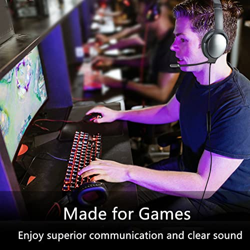 RUIDADF for Bose Quiet Comfort 35 II QC35 II Headphone Gaming Cables Witeh Mute Switch for PC Laptop PS4 PS5 Xbox PC Boom Microphone Cable (Black 1 Set)