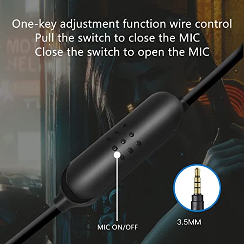 RUIDADF for Bose Quiet Comfort 35 II QC35 II Headphone Gaming Cables Witeh Mute Switch for PC Laptop PS4 PS5 Xbox PC Boom Microphone Cable (Black 1 Set)