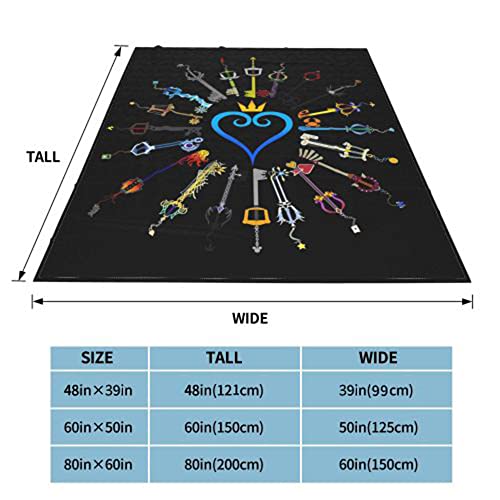 Hearts-Keyblades Ultra Soft Fleece Blanket Flannel Velvet Plush Throw Blanket,60x50in