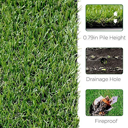 Artificial Grass Turf Customized Sizes, Artificial Lawn for Dogs, 20MM Thick Faux Grass, Synthetic Outdoor Indoor Rug Area 2FTX18FT(36 Square FT)