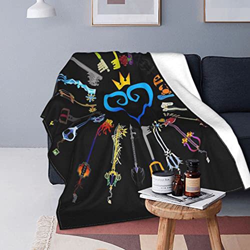 Hearts-Keyblades Ultra Soft Fleece Blanket Flannel Velvet Plush Throw Blanket,60x50in