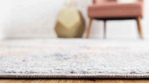 Unique Loom Rainbow Collection Modern Abstract Watercolor Multi Area Rug (8' 0 x 11' 0)