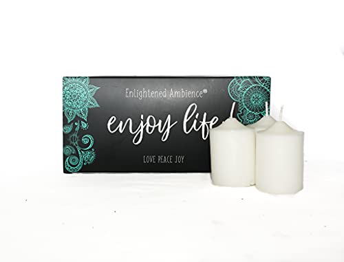 Enlightened Ambience Candles votives 10 Tibetan Sandalwood Scented White