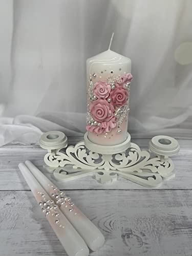 Unity Candle Holder-Unity Candle Stand-Unity Candle-Pillar Candle Holder-Wedding Gift -Ceremony Decoration-Wedding Centerpiece (Big)