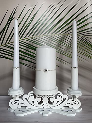 Unity Candle Holder-Unity Candle Stand-Unity Candle-Pillar Candle Holder-Wedding Gift -Ceremony Decoration-Wedding Centerpiece (Big)