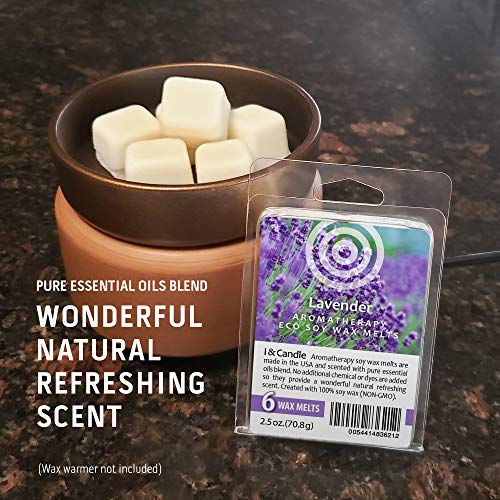 I & Candle, (Set of 4) Orange & Citrus / Lavender / Citronella & Lemongrass / White Tea Aromatherapy Wax Melts. 100% Soy Wax Non-GMO. Made in the USA